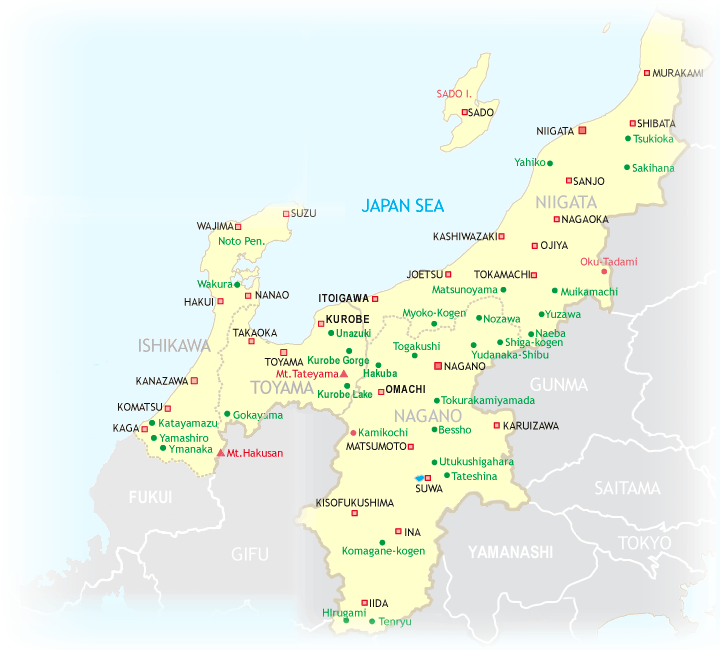 Japan Ryokan & Hotel | Map(Hokuriku Koshinetsu Area)